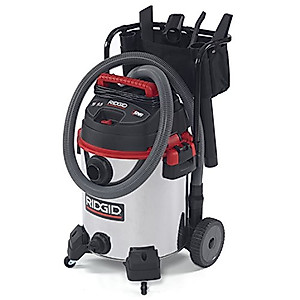 RIDGID 50353 1610RV Stainless Steel Wet Dry Vacuum, 16-Gallon Shop Vacuum with Cart, 6.5 Peak HP Motor, Large Wheels, Pro Hose, Drain, Blower Port