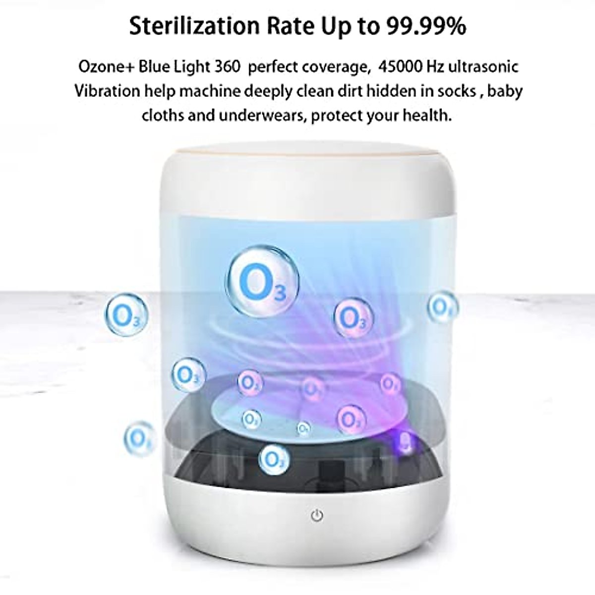 Portable Washing Machine, Ozone & Blue Light Deep Clean Mini Washing Machine, Smart Timer Control Washer Machine, Portable Washer for Socks and Tiny Things