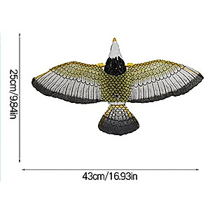 Fenteer Luminous Hanging Falcons Flyin Bird Scare Kite w/Music,Natural Enemy Pest Deterrent Scarecrow