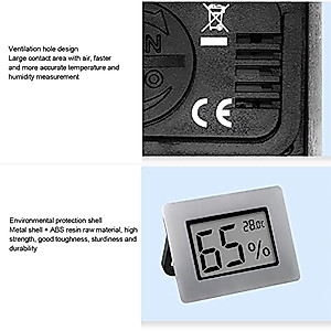 LCD Electronic Thermometer Hygrometer, Clear Display, Wide Application for Cigar Box, Storage Cabinet, Wardrobe, Embedded Design with Temperature and Humidity Measurement Accuracy