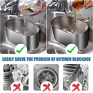 2PCS Stainless Steel Sink Drain Strainer Basket, Multifunctional Hanging Sink Strainer Colander Drain Basket for Filter Kitchen Waste and Wash Vegetables Fruits