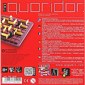 Quoridor Mini | Travel-Friendly Strategy Game for Families and Adults | Ages 8+ | 2 Players | 15 Minutes