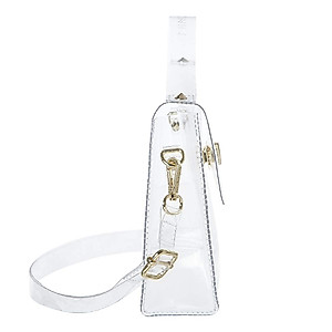 AOCINA Clear Crossbody Purse Bag, PGA Stadium Aprroved Clear Handbags for Work, Concerts, Sports Events(clear-horizontal)