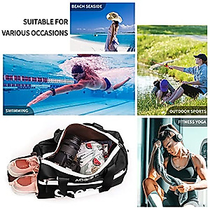 Sports Gym Bag with Wet Pocket & Shoes Compartment, Waterproof Shoulder Weekender Bag for Women and Men Swim Sports Travel Gym Bag Lightweight and easy Carry on