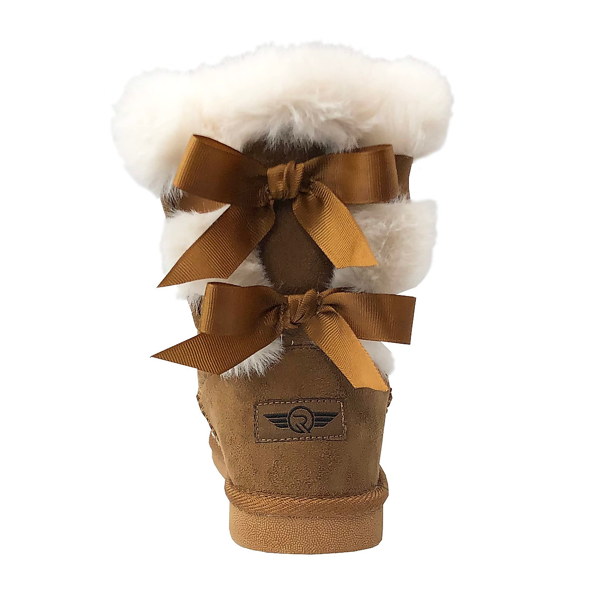 REDVOLUTION New Kids Classic Snow Boots Faux Fur Midcalf Outdoor Boots (Big Kid) (450 camel, numeric_2)