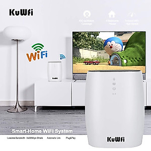 KuWFi Whole Home Mesh WiFi System 3-Pack AC3600 High Speed Seamless Roaming WiFi Network Dual Band 2.4G&5.8G Router for Whole Home Coverage