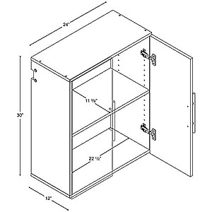 Home Square 2 Piece Wall Mounted Garage Cabinet Set in White