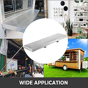 VEVOR Concession Shelf 48L x 12W Inch Stainless Steel Drop Down Folding Serving Food Shelf Stand Serving for Concession Trailer Serving Window