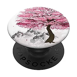 Sakura Tree Japanese Pink Flower Florist Cherry Blossom PopSockets PopGrip: Swappable Grip for Phones & Tablets