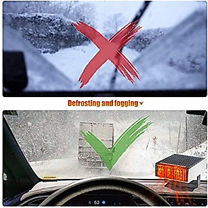 Portable Car defogger,Auto Heater Fan,Car Defogger, Fast Heating Quickly Defrosts Defogger 12V 150W Auto Ceramic Heater Fan 3-Outlet Plug in Cig Lighter（White）