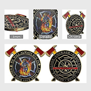Firefighter Challenge Coin Thin Red Line Fire Department Coin