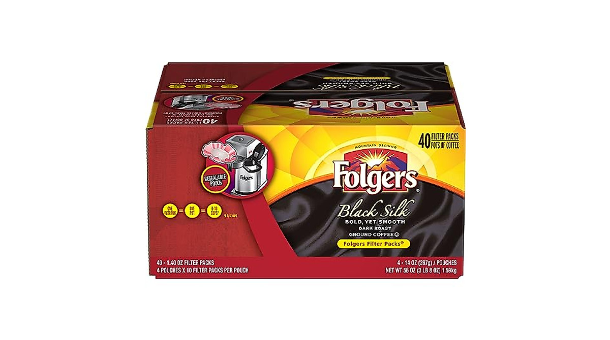 Folgers Black Silk Dark Roast Coffee - 40 Convenient Packs