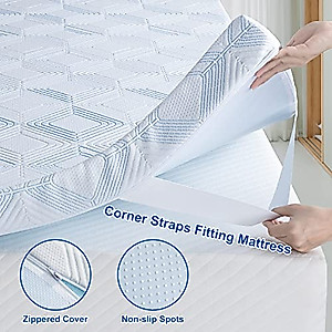 BedStory Mattress Topper Full 3 Inch Memory Foam Hug & Support, Cooling Gel Ventilated Double Bed Topper with Removable Cover, 54'' x 74'' Mattress Topper Relieving Pressure for Back Pain