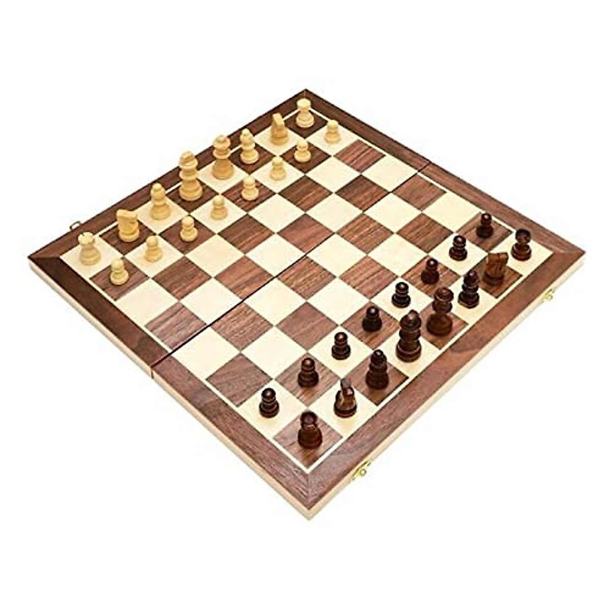RUVOO Chess Game Chess Set Chess Board 11" Wooden Folding Chess Boards, Handcrafted Portable Travel Chess Game for Beginner Tournament Chess Board Set Board Game