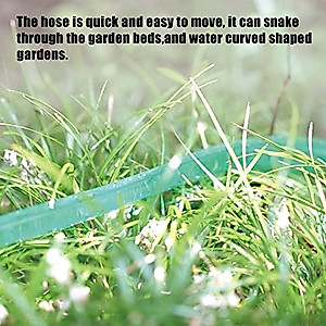 FangFarm 1/2" PVC Flat Soaker Hose, Drip Hose, Heavy Duty Double Layer Sprinkler Hose, Saves 70% Water, For Garden Lawn Irritation (50FT, Green)