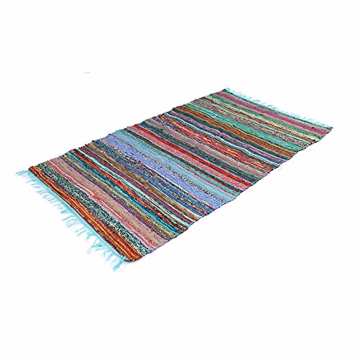 Handmade Braided Chindi Rug, Rag Rug, Area Rug, Carpet Rug, 3x5 Foot, 4x6 Foot, 5x7 Foot, Multi Color Rug (3x5 Ft (36x60 Inch))