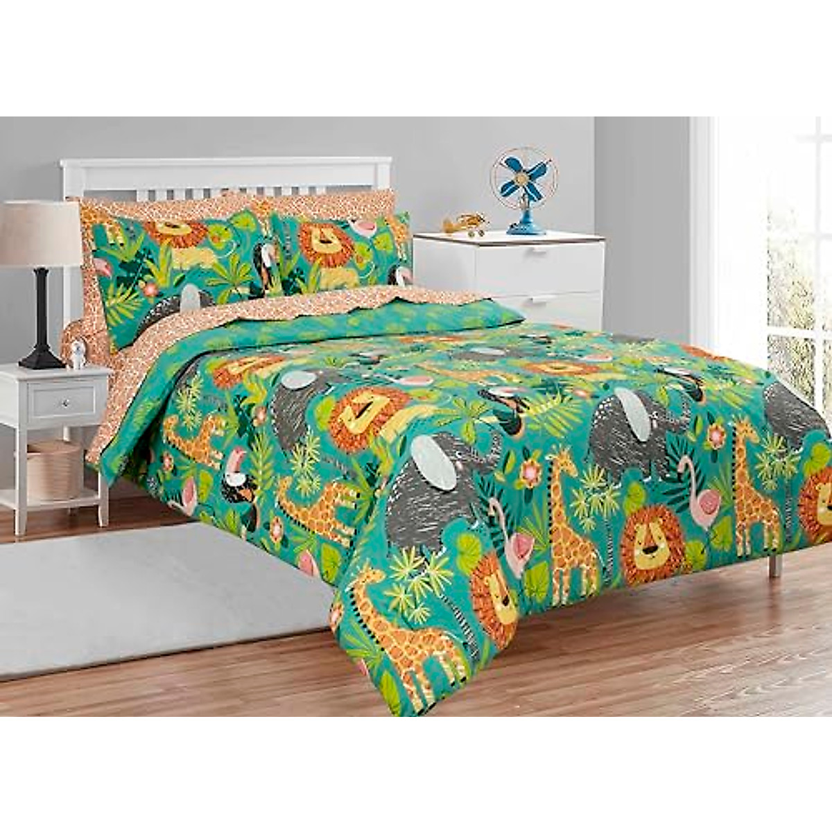Kidz Mix Jungle Safari Bed in A Bag, Twin