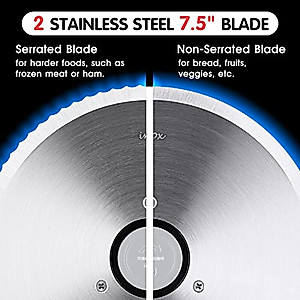 CUSIMAX Meat Slicer Electric Food Slicer with 7.5” Removable Stainless Steel Blade and Pusher, Deli Cheese Fruit Vegetable Bread Cutter, Adjustable Knob for Thickness, Food Carriage & Non-Slip Feet