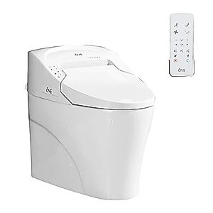 Ove Decors Virtuoso Bidet Toilet Built-in with Tank Elongated, Automatic Flushing, Heated Seat, Soft Close, ECO Mode with Remote Control