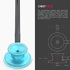 MDF Instruments, Acoustica Lightweight Stethoscope for Doctors, Nurses, Students + MDF LUMiNiX Illuminator Medical Professional Diagnostic Penlight