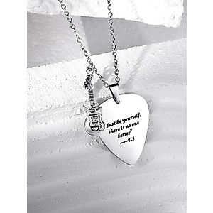 COTATI Quotes Guitar Pick Necklace Outfits Jewelry Accessories Inspired Fans Gift Merch (You are your own definition of beautiful and worthwhile)