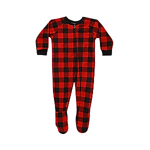 #followme Family Pajamas Buffalo Plaid Microfleece Mens Adult Onesie 6754-10195-XL