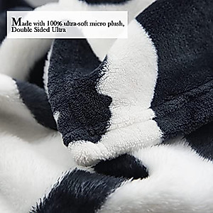 MAST DOO Large Cow Print Fleece Throw Blanket, Fluffy Black and White Aesthetic Bed Blanket Cow Bedroom Decor Suitable for All Season 60x80 inch