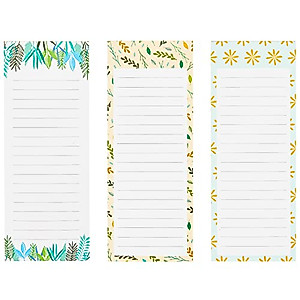 Juvale Floral Magnetic Fridge Notepad with 60 Lined Sheets, 6 Pack Featuring 6 Unique Designs, 9 x 23 cm