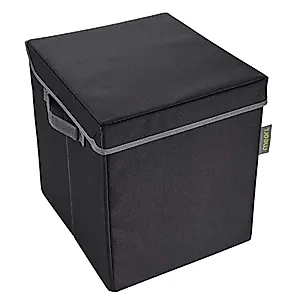 meori Storage Box with Lid, Small, Lava Black