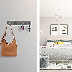 VIRFIN Key Hooks for Wall, Self Adhesive Key Holder for Wall with 2 Self-Adhesive Tapes, No Damage Key Holder Rack for Wall with 4 Key Hooks for Entryway, Door, Bathroom, Kitchen