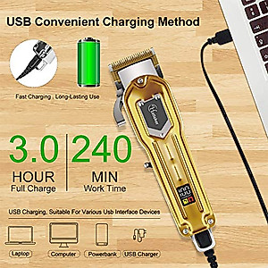 Hatteker Mens Hair Clippers Professional Cordless Hair Beard Trimmer Haircut Grooming Kit Rechargeable