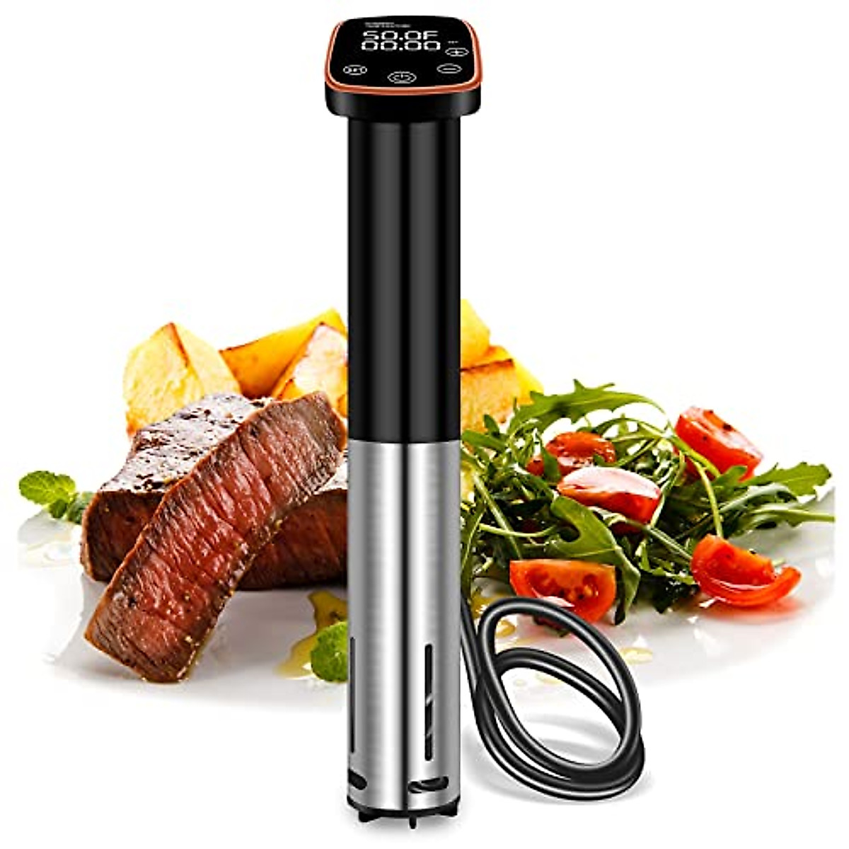 Upesitom Sous Vide Cooker, 1100W Sous Vide Precision Machine, IPX7 Waterproof Immersion Circulator with Temperature Control, Digital Timer, Low Noise & Fast Heating