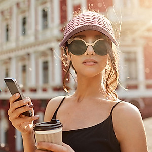 6 Pieces Women Sun Visor Hat for Women Knitted Hats Elastic Sports Hat Empty Top Quick Drying Wide Brim Golf Hat (Black, White, Gray, Light Coffee, Beige, Pink)