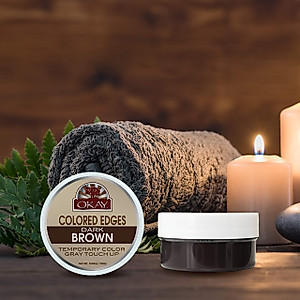 OKAY Colored Edges Dark Brown - Root Touch Up, Edge Control, Root Cover Up, Black Edge Gel, Gray Hair Cover Up for Women & Men, Hairline Coverage for Hair Loss, Thinning - 0.5 Oz (Pack of 1)