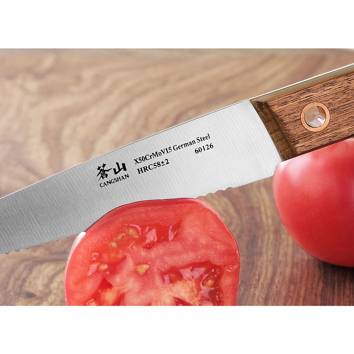 Cangshan W Series 60126 German Steel Serrated Utility Knife, 5-Inch