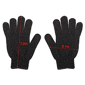 10Pairs Exfoliating Gloves - Premium Black Double Sided Scrub Wash Mitt for Bath or Shower - Luxury Spa Exfoliation Accessories for Beauty Spa Dead Skin Cell Remover, Suitable for Men and Women
