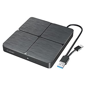 Alphami External Blu ray Drive, USB 3.0 and Type-C Portable Blu-ray Burner DVD Drive 3D Slim Optical Bluray CD DVD Drive for Windows XP/7/8/10/11 MacOS for PC,Laptop,Desktop,Mac