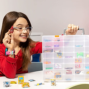 MYMOON HOME Plastic Toy Storage Case Compatible with Mini Brands Collector Toys, Shopkins, Real Littles, and LOL Surprise Series 1, 2, 3, 4, Collectible Compartments for Miniatures, Travel Friendly