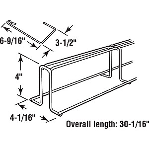 Prime-Line KD 16090 Overhead Storage Rack System, 30 In. Long Tracks, Steel Construction, White (Single Pack)