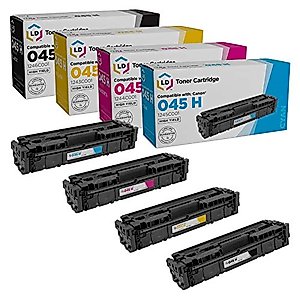 LD Compatible Toner Cartridge Replacements for Canon 045H High Yield (1 Black, 1 Cyan, 1 Magenta, 1 Yellow, 4-Pack)