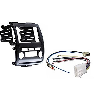 Custom Install Parts Aftermarket Double Din Dash Kit w/Wire Harness & Antenna Adapter Compatible with Nissan Frontier Xterra 2009-2012