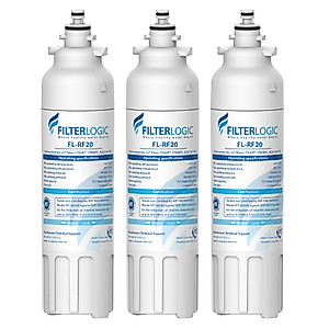 Filterlogic ADQ73613401 Refrigerator Water Filter, Replacement for LG® LT800P®, LT800PC, ADQ736134, ADQ73613402, LSXS26326S, LSXS26366S, LMXS30776S, LSXS26366D, LMXC23746S, 46-9490, 469490, Pack of 3