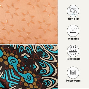 Coikll Bohemian Pattern Pet Bed Pad Soft Dog Bed Mat with Anti-Slip Bottom, Machine Washable Crate Pad Mattress for Dog Sleeping- 24 * 18inches