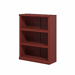 Panana Wooden Bookcase, 2/3/5 Tier Cube Shelves Adjustable Shelf Bookself Storage Organizer Display Shelf Free Standing Unit for Living Room Home Office (Cherry, 3-Tier)