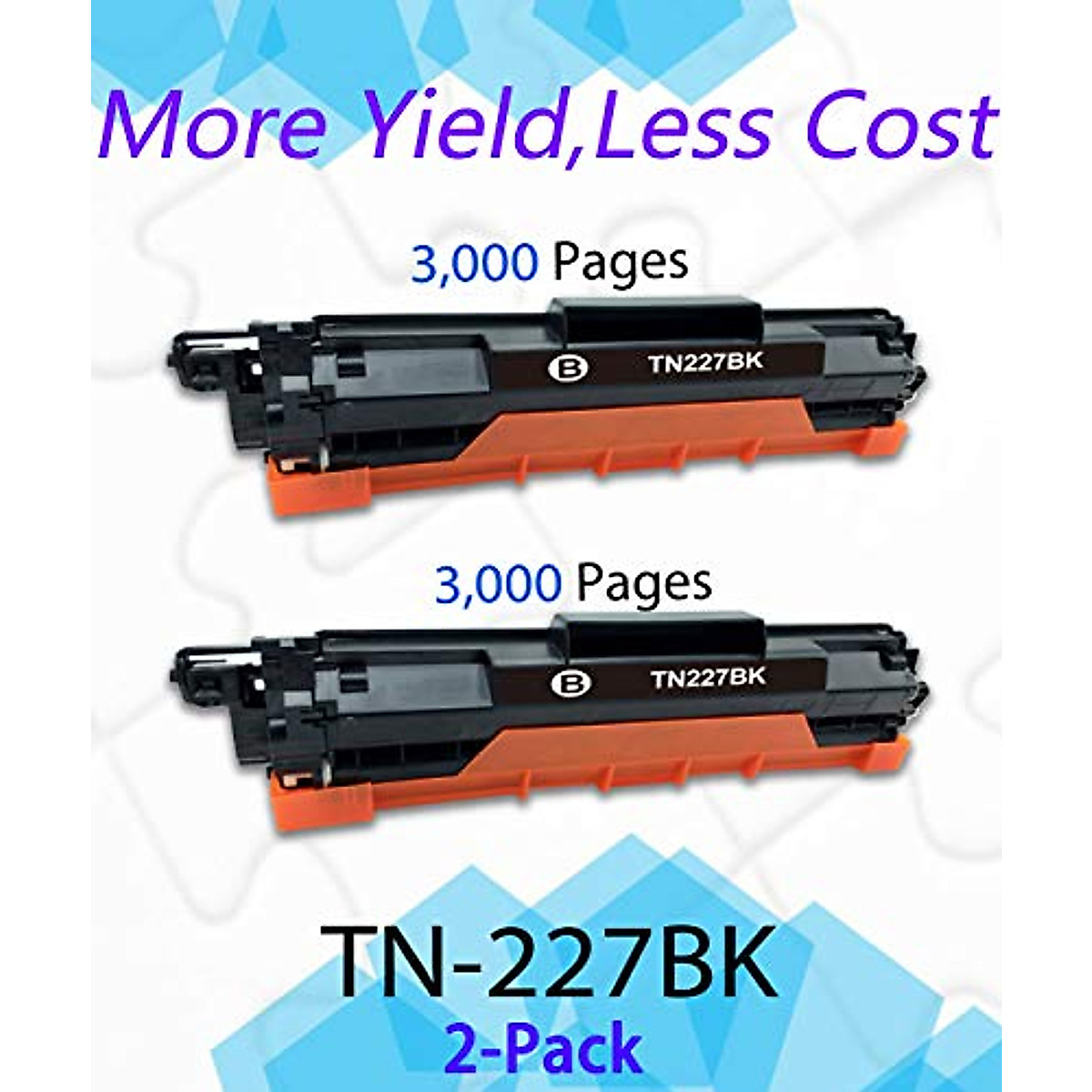 EASYPRINT (2x Black) Compatible 227 Toner Cartridge TN227 Replacement for TN-227 Used for Brother HL-L3210CW HL-L3270CDW HL-L3230CDW HL-L3290CDW HL-L3230CDN MFC-L3710CW MFC-L3770CDW MFC-L3750CDW