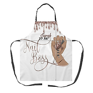 MakeUnique Nail Boss ApronPersonalized Aprons for Women Men Kitchen Cooking Baking Housework Hairstylist Barber Chef Apron with Pockets