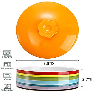 Lyellfe Ceramic Tortilla Warmer, 8.5 Inch Colorful Tortilla Server Keeper Container with Lid, Hold up to 12 Tortillas, Great for Taco Tuesday Night, Mexican Party, Microwave and Oven Safe