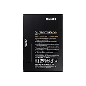 SAMSUNG SSD 870 EVO, 1 TB, Form Factor 2.5”, Intelligent Turbo Write, Magician 6 Software, Black (Internal SSD)