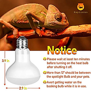 NEPTONION Reptile Heat Lamp 75W UV Heat Light Bulb, Basking Daylight Spot Bulb for Lizard, Tortoise, Bearded Dragon (E26,110V)