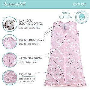 The Peanutshell Wearable Blanket Sleep Sack for Baby Girls, Pink Moon & Celestial, Sizes up to 12 Months (Medium/Large)